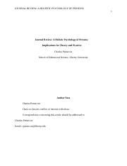 HSCO 506 Journal Review Two Docx JOURNAL REVIEW A HOLISTIC
