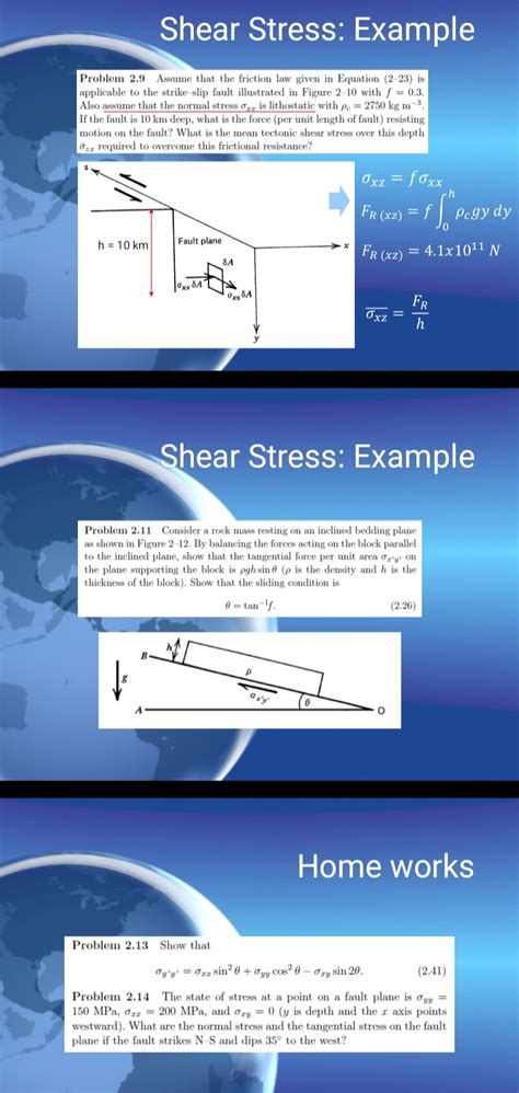 Shear Stress Example Problem 29 Assume That The Friction Law Given In