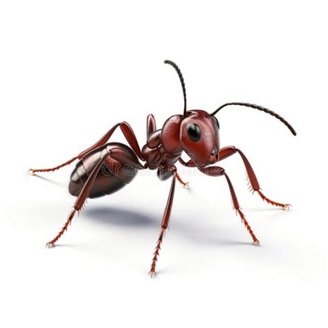 Realistic 3d Red Ant Vector Design On White Background Stock
