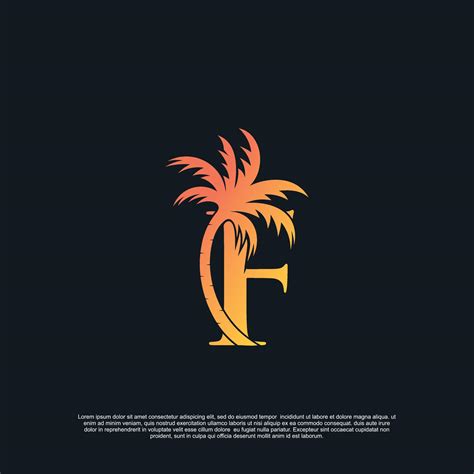 Logo Design With Combynation Letter F Palm Logo Premium Vector 19011784