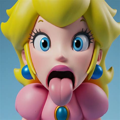 Princess Peach Her Tongue Out By Stardude777 On Deviantart