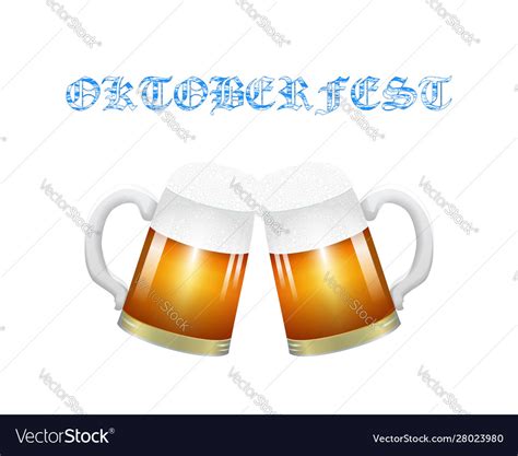 Clinking Glasses With Two Beer Mugs Royalty Free Vector