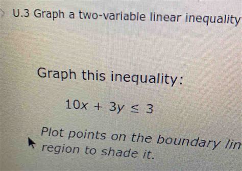 U 3 Graph A Two Variable Linear Inequality Graph This Inequality 10x