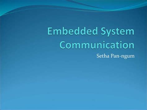 Embedded System Serial Communication Ppt