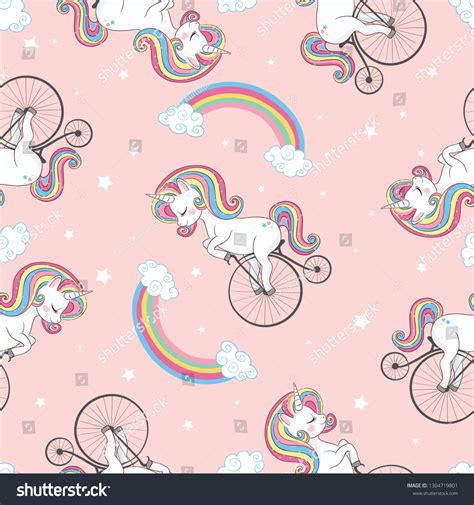 Magical Unicorn Pattern Design Stock Vector Royalty Free 1304719801