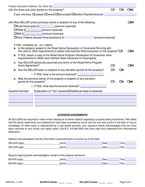 Louisiana Property Disclosure Exemption Form Download Fillable Pdf