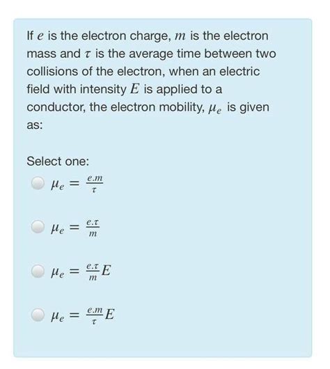 Solved If E Is The Electron Charge M Is The Electron Mass