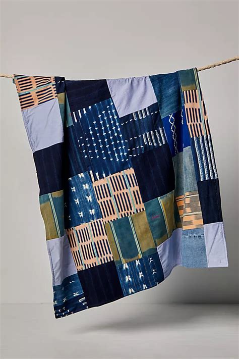 Tricia Fix Indigo Patchwork Throw Free People