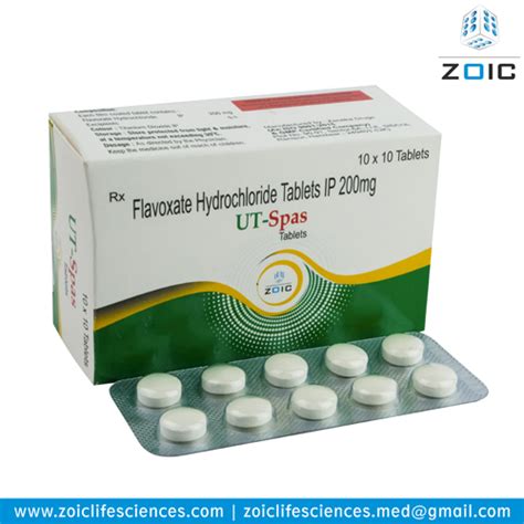 Flavoxate Hydrochloride 200 Mg Tablets Ut Spas Tablet