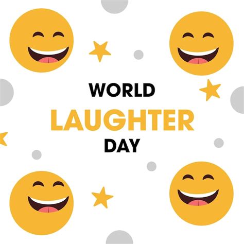 Un cartel para el día mundial de la risa con emoticonos amarillos y