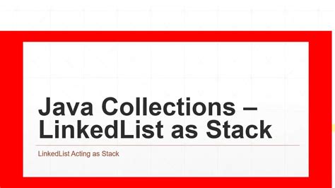 Java Collections Linkedlist As Stack Java Tutorial Part 1 019 Youtube
