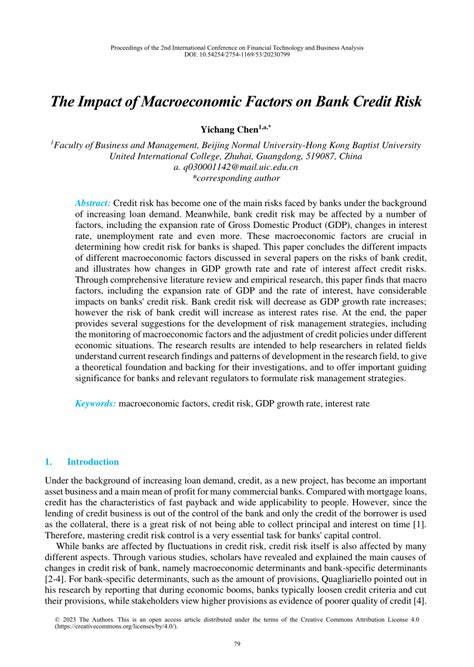 Pdf The Impact Of Macroeconomic Factors On Bank Credit Risk