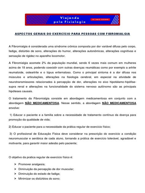 0311 Aspectos Gerais Do Exercício Para Fibromialgia Pdf Pdf