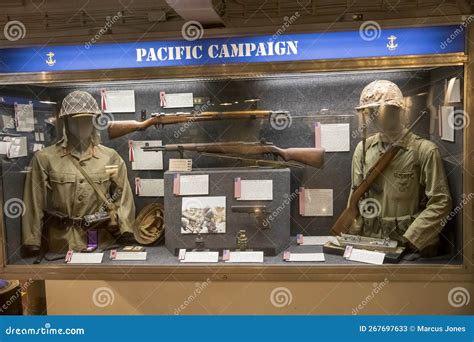 Inside The First Deck Of The Uss Alabama Battleship With Display Cases