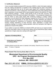 Mississippi Petition For Exemption Form For 40 Cfr Part 63 Subpart