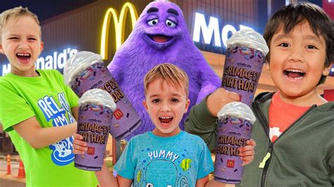 Vlad And Niki And Ryans World Try Grimace Shake Challenge In Real Life