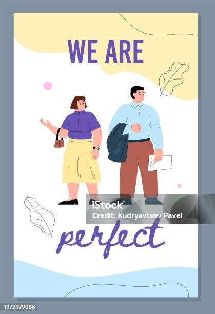 통통한 사람 벡터 일러스트와 신체 긍정적 인 동기 부여 포스터 가득 찬에 대한 스톡 벡터 아트 및 기타 이미지 가득 찬 개성 개념 과체중 Istock