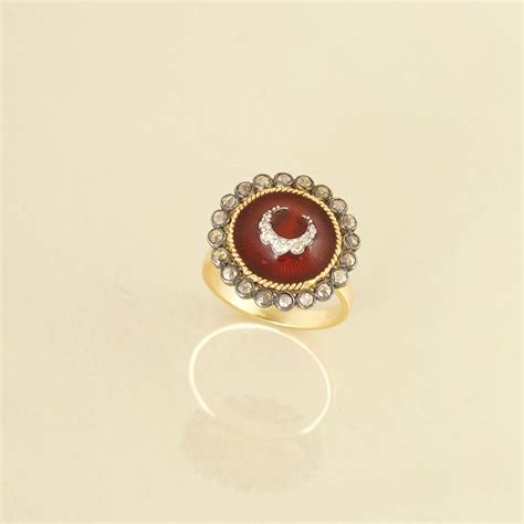 14k Gold And Diamond Sarai Red Enamel Ring For Women Moi Fine Jewelry