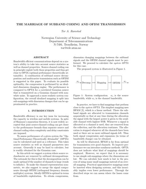 pdf the marriage of subband coding and ofdm transmission