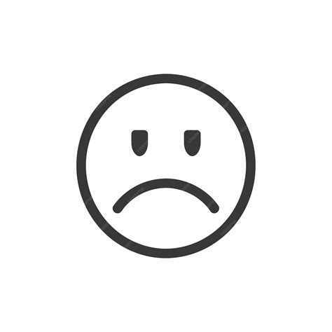 A Simple Black And White Emoticon Depicting Sadness Premium Ai