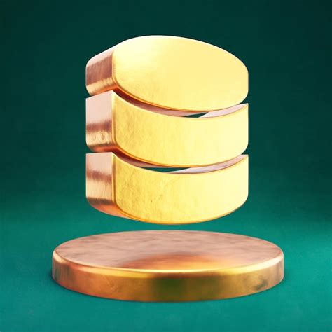 Premium Photo Database Icon Fortuna Gold Database Symbol On Golden