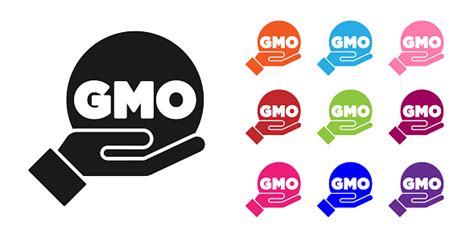 黑色轉基因生物圖示孤立在白色背景上轉基因生物首字母縮略詞dna 食物修飾設置圖示五顏六色向量向量圖形及更多健保和醫療圖片 健保和醫療