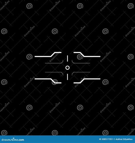 Cyberpunk Aim Tech Style Square Target Hud Sight Stock Vector