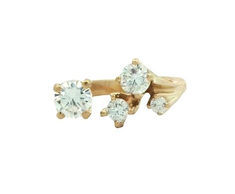 Cubic Zirconia Ring In 14k Yellow Gold Etsy