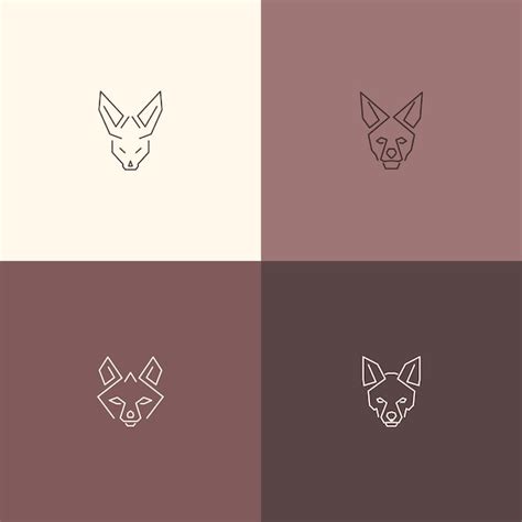 Design Elegante De Uma Raposa Em Linhas Vetor Premium