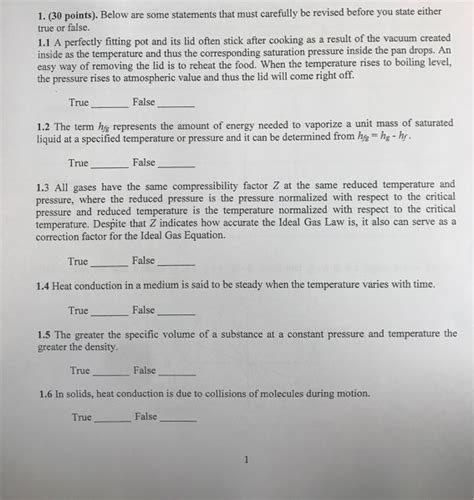 Solved 1 30 Points Below Are Some Statements That Must