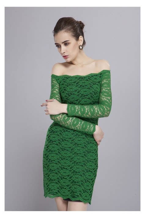 Lace Off The Shoulder Long Sleeve Bodycon Dress 5264 Dk130