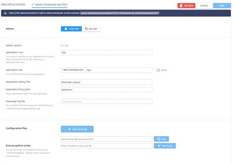 Comment déployer Python sur mon hébergement cPanel