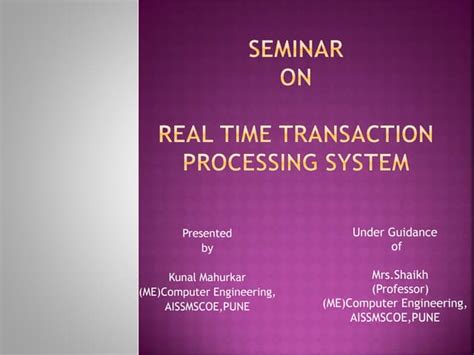 Realtime Transaction Processing System Pptx