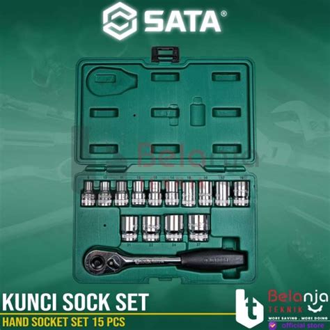Jual Sata Hand Socket Set 15 Pcs 12 Inch 6 Pt Kunci Shock Sock Sok
