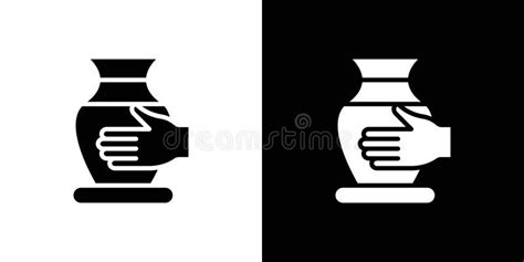 Handmade Pottery Icon Flat Fill Set Collection Stock Vector