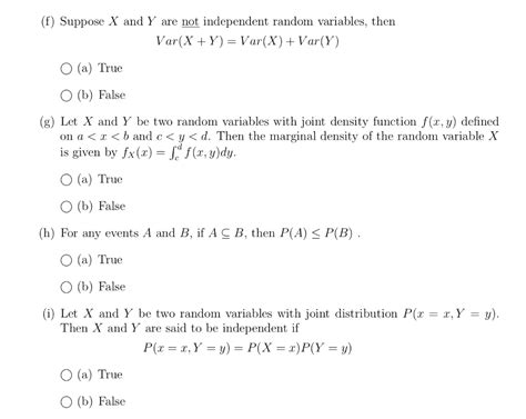 Solved F Suppose X And Y Are Not Independent Random