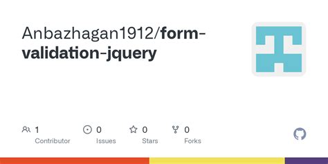 GitHub Anbazhagan Form Validation Jquery