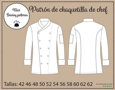 Chef Jacket Pattern Pdf Chef Jacket Pattern For Men With