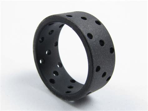 Barrage Black Matte Black Titanium Mens Wedding Band Industrial Ring