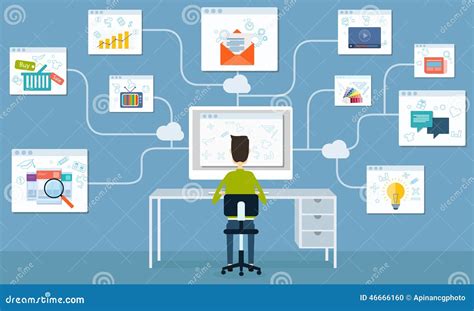People Business Working Internet Online Network Application Stock Vector Illustration Of