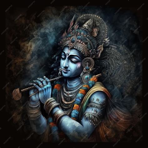 Premium Photo Shree Krishna Illustration For Janmashtami Generative Ai