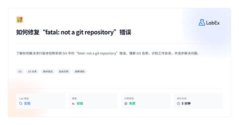 如何修复“fatal Not A Git Repository”错误 Labex