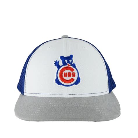 Chicago Cubs Grey Waving Bear New Era 9fifty Low Profile Mesh Back Hat
