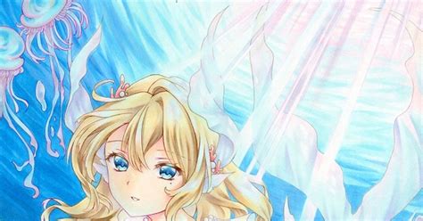 Original Analog Illustration Copic 浅瀬の夢色人魚 Pixiv