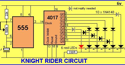 Simple Electrical And Electronics Engineering Projects Led Knight Rider Circuit