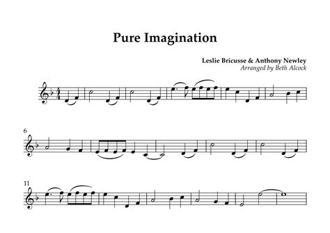 Pure Imagination Arr Beth Alcock Sheet Music Gene Wilder Violin Solo