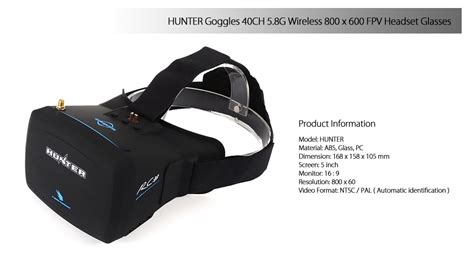 Hunter Fpv Goggles Monitor Racer Lt
