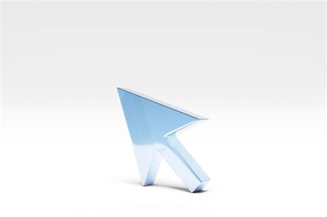 Premium Photo Blue Transparent Cursor Icon D Rendering Isolated On White Background Cursor