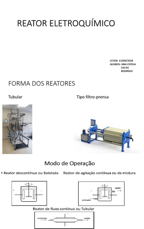 REATOR ELETROQUÍMICO2 Química Geral I
