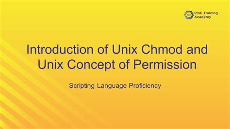 Introduction Of Unix Chmod And Unix Concept Of Permission Pine